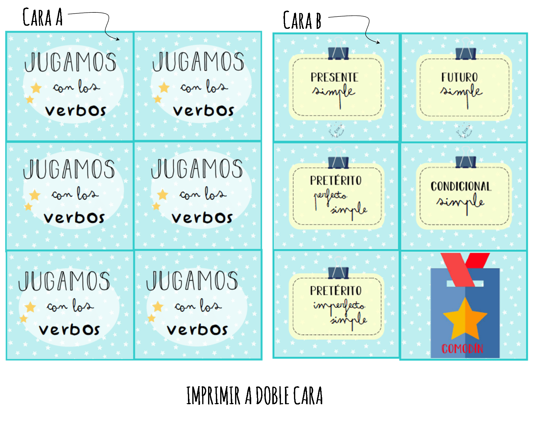 Juego de los VERBOS - Una Pizca de Educación | Familia · Maestros · Niños