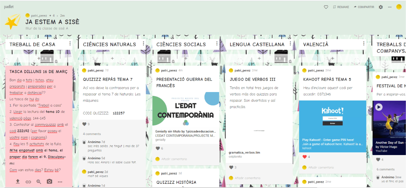 PADLET: herramientas para comunicarnos con el alumnado - Una Pizca de Educación | Familia ...