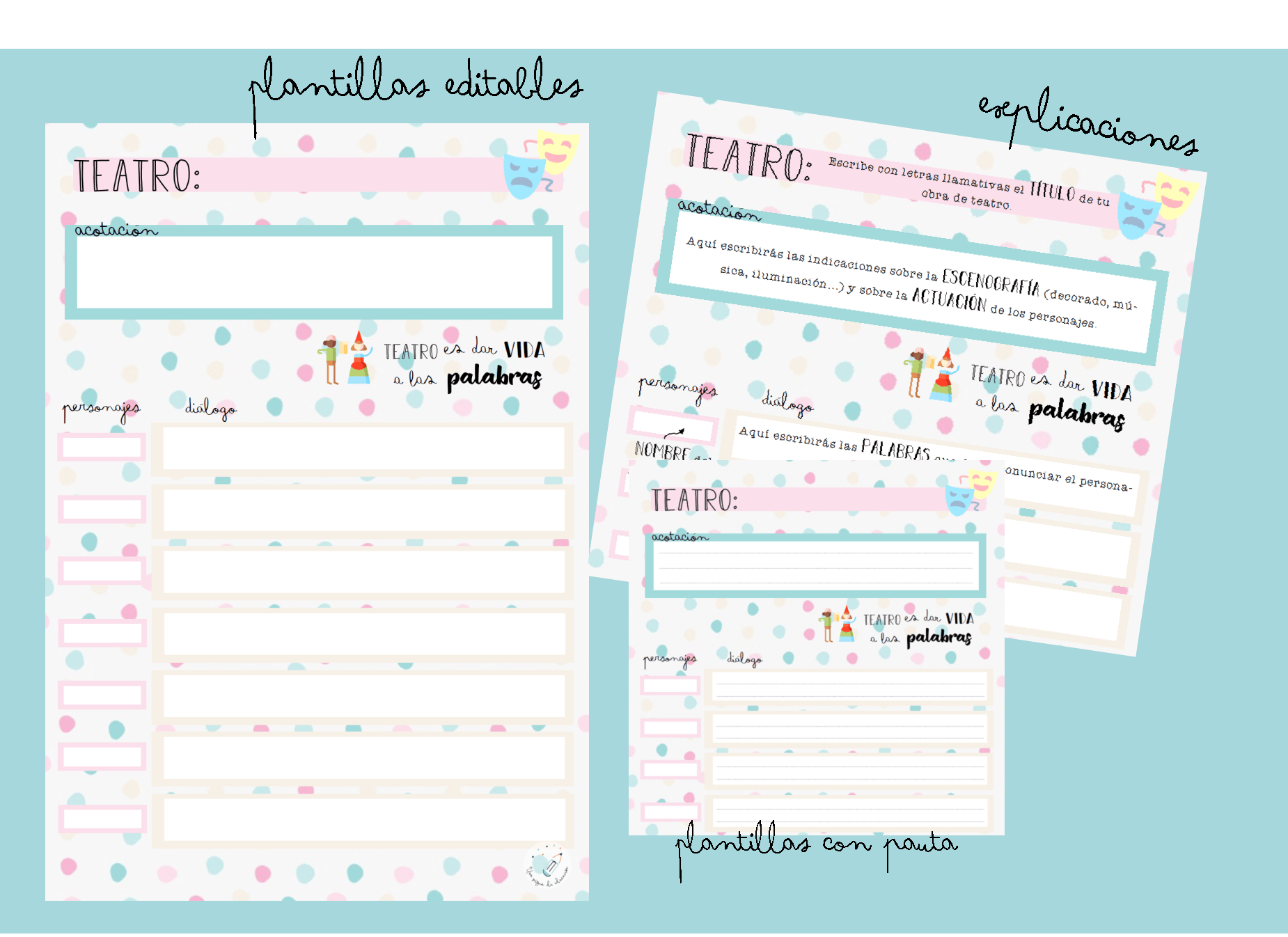 KIT plantillas de escritura - Una Pizca de Educación | Familia ...