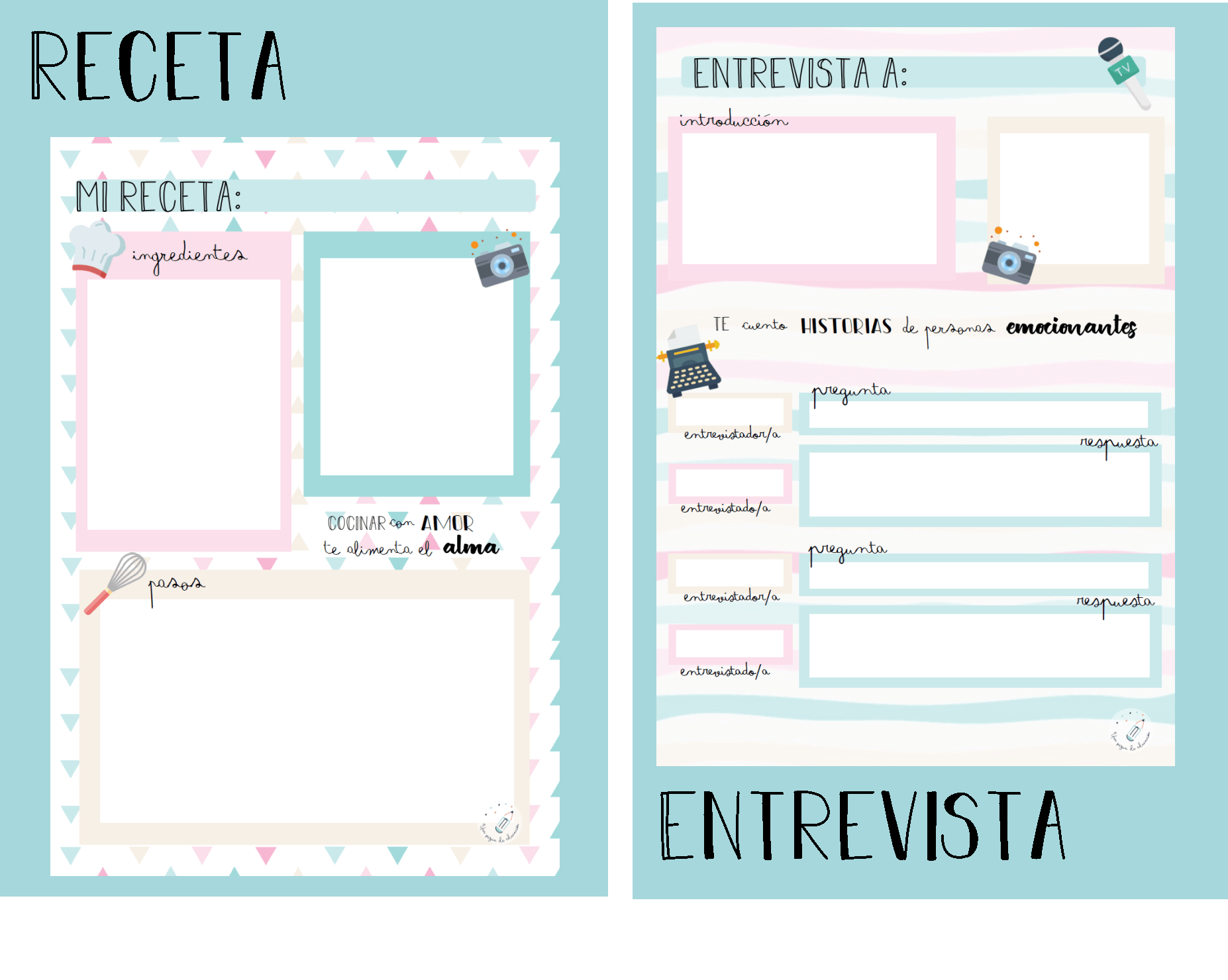 KIT plantillas de escritura - Una Pizca de Educación | Familia ...