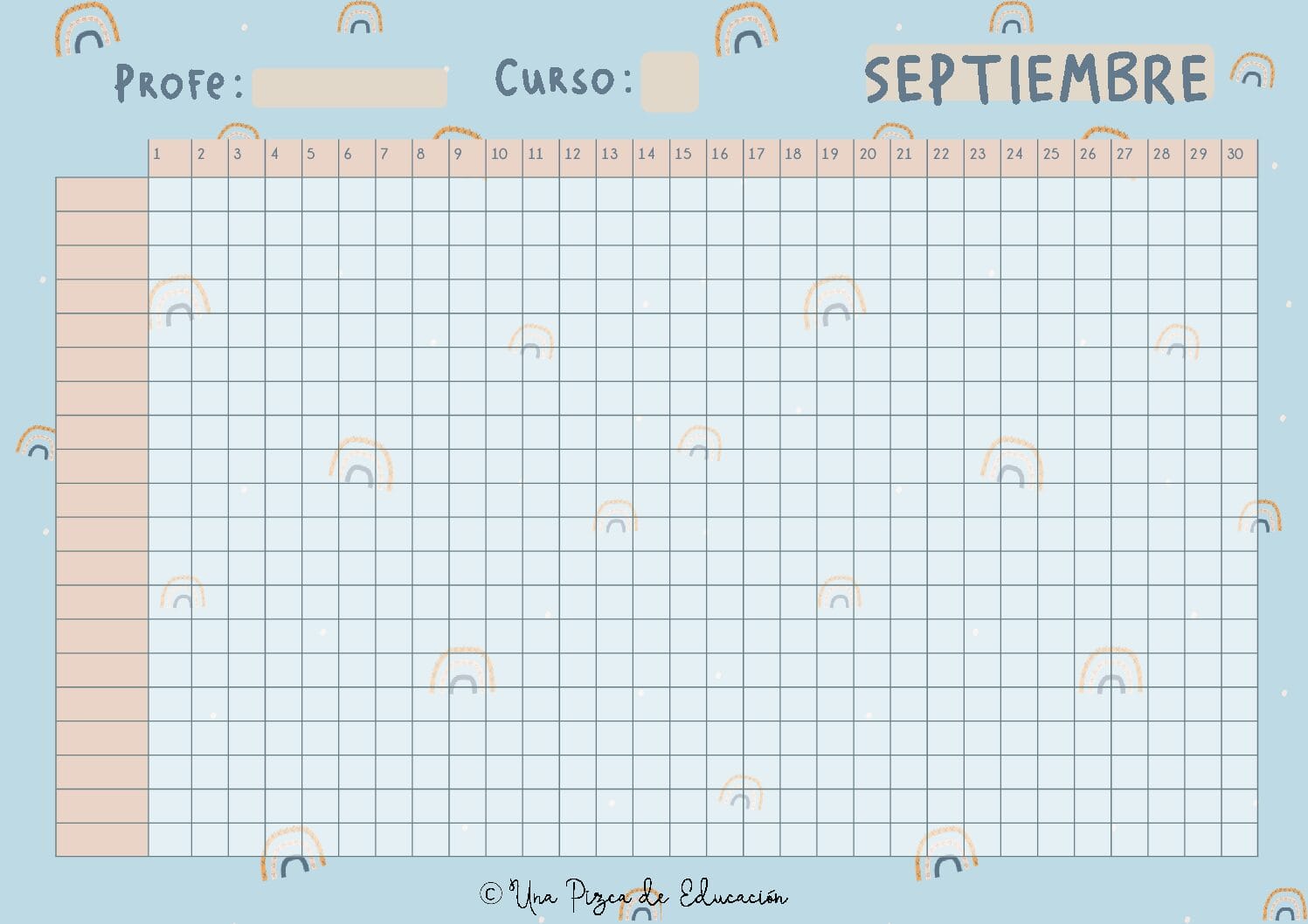 pasar lista 20 editable - Una Pizca de Educación | Familia · Maestros ...